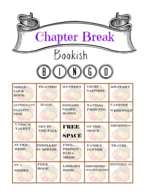 Chapter Break Bingo - November 2016 Completed Cards - Chapter Break