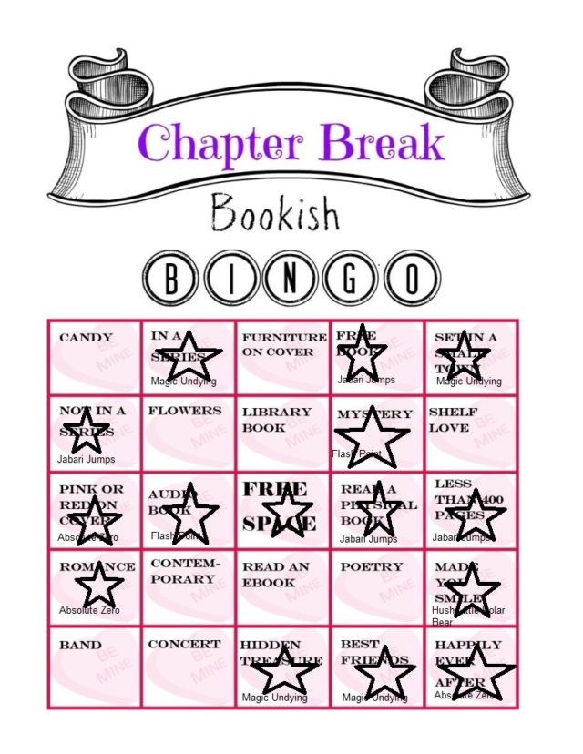Chapter Break Bingo - February 2020 Completed Cards - Chapter Break