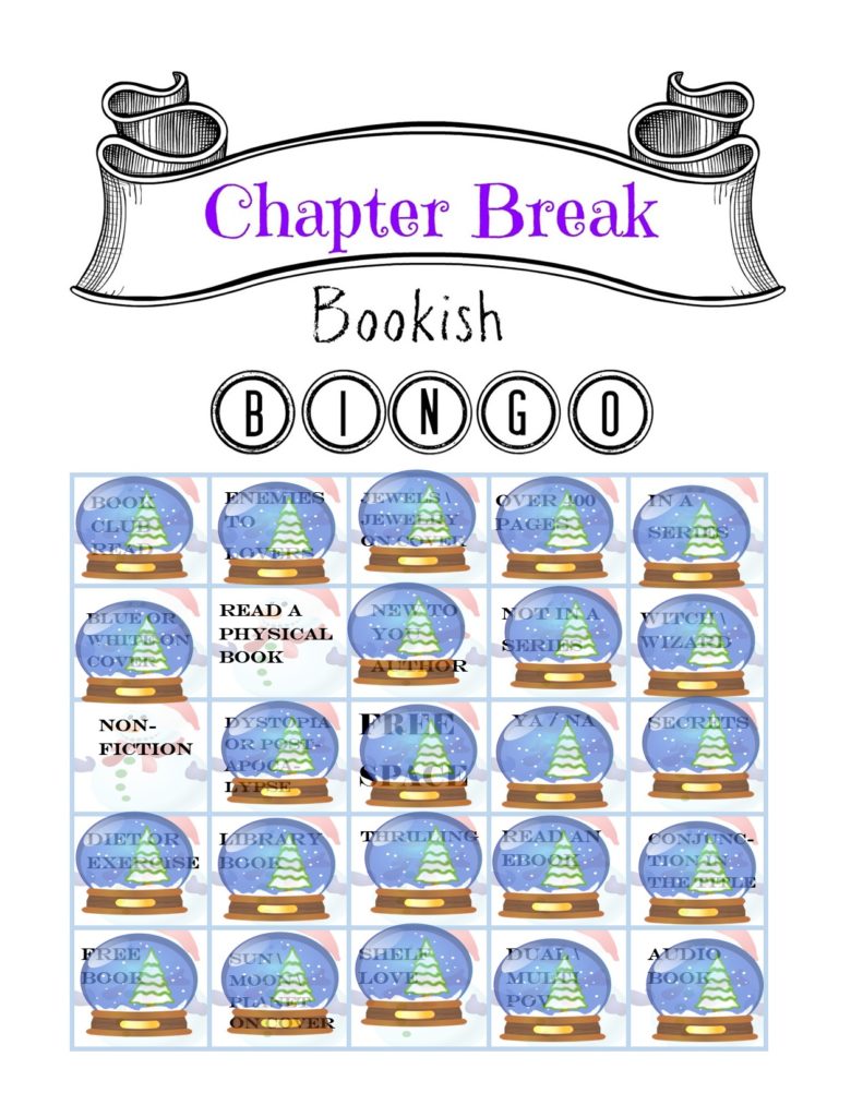 Chapter Break Bingo - January 2021 Completed Cards - Chapter Break