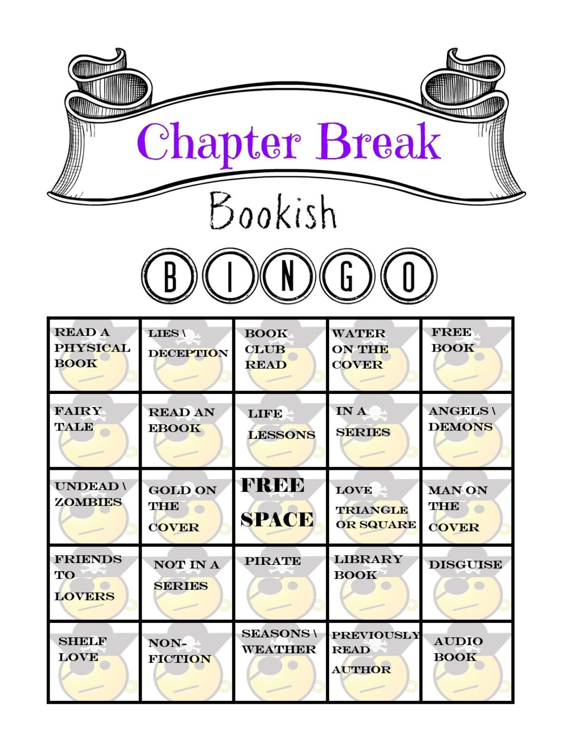 Chapter Break Bingo - September 2022 - Chapter Break