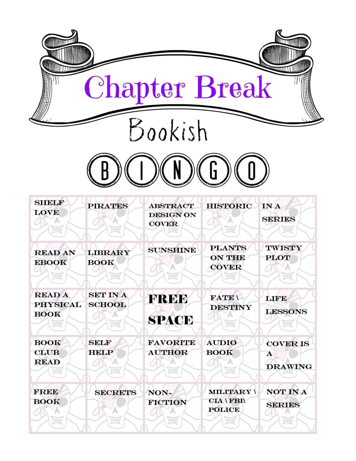 Chapter Break Bingo - September 2024 - Chapter Break