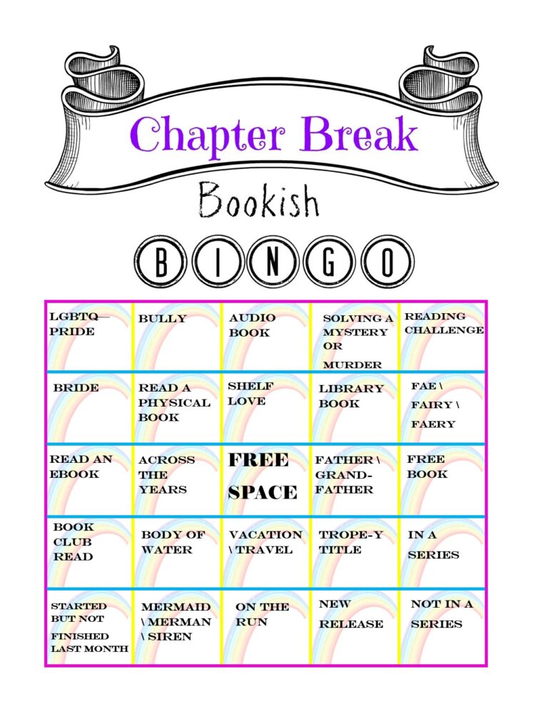 Chapter Break Bingo - June 2025 Completed Cards - Chapter Break